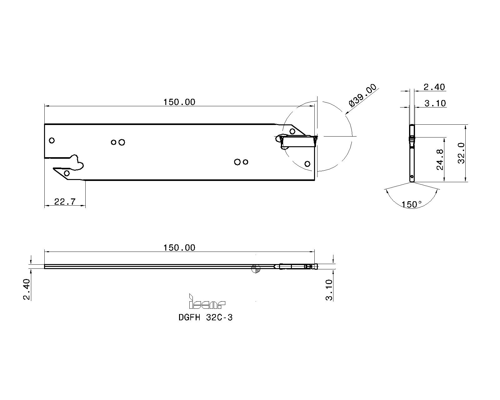ISCAR Cutting Tools - Metal Working Tools - DGFH : 2301745 - DGFH 32C-3