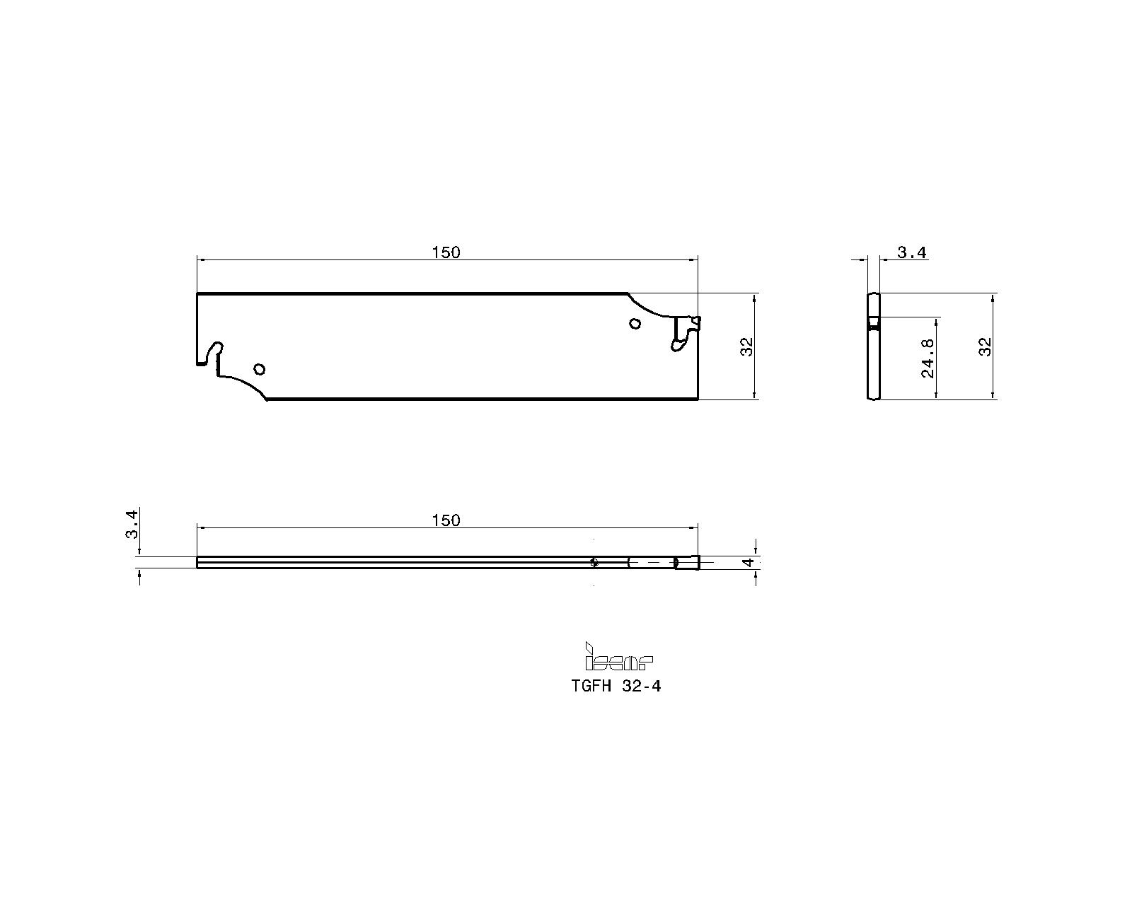 ISCAR Cutting Tools - Metal Working Tools - TGFH/R/L : 2301763 - TGFH 32-4