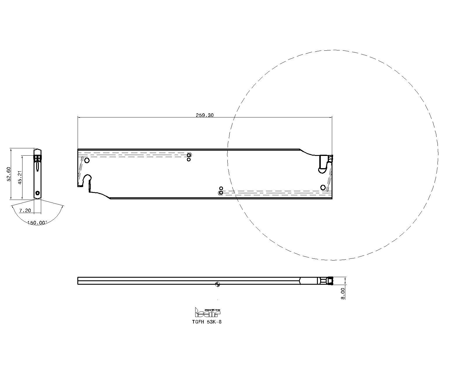 ISCAR Cutting Tools - Metal Working Tools - TGFH/R/L : 2302288 - TGFH 53K-8