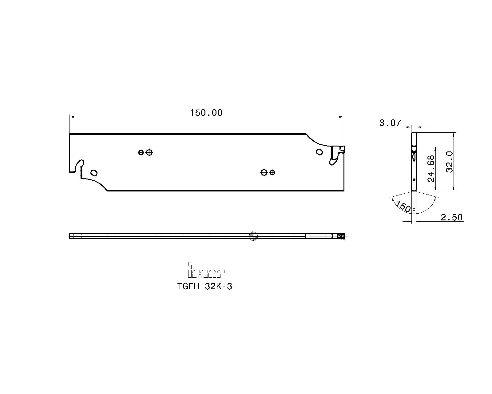 ISCAR Cutting Tools - Metal Working Tools - TGFH/R/L : 2302374 - TGFH 32K-3