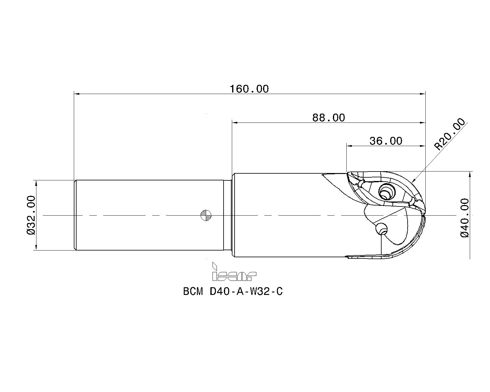 ISCAR Cutting Tools - Metal Working Tools - BCM : 3102559 - BCM D40-A-W32-C