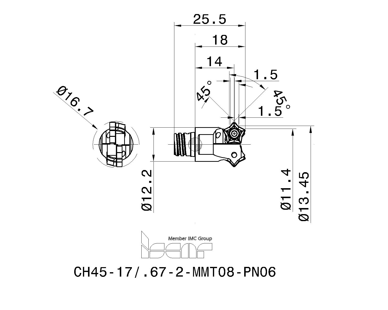 ISCAR Cutting Tools - Metal Working Tools - CH45-MM-PN06 : 3316314 ...