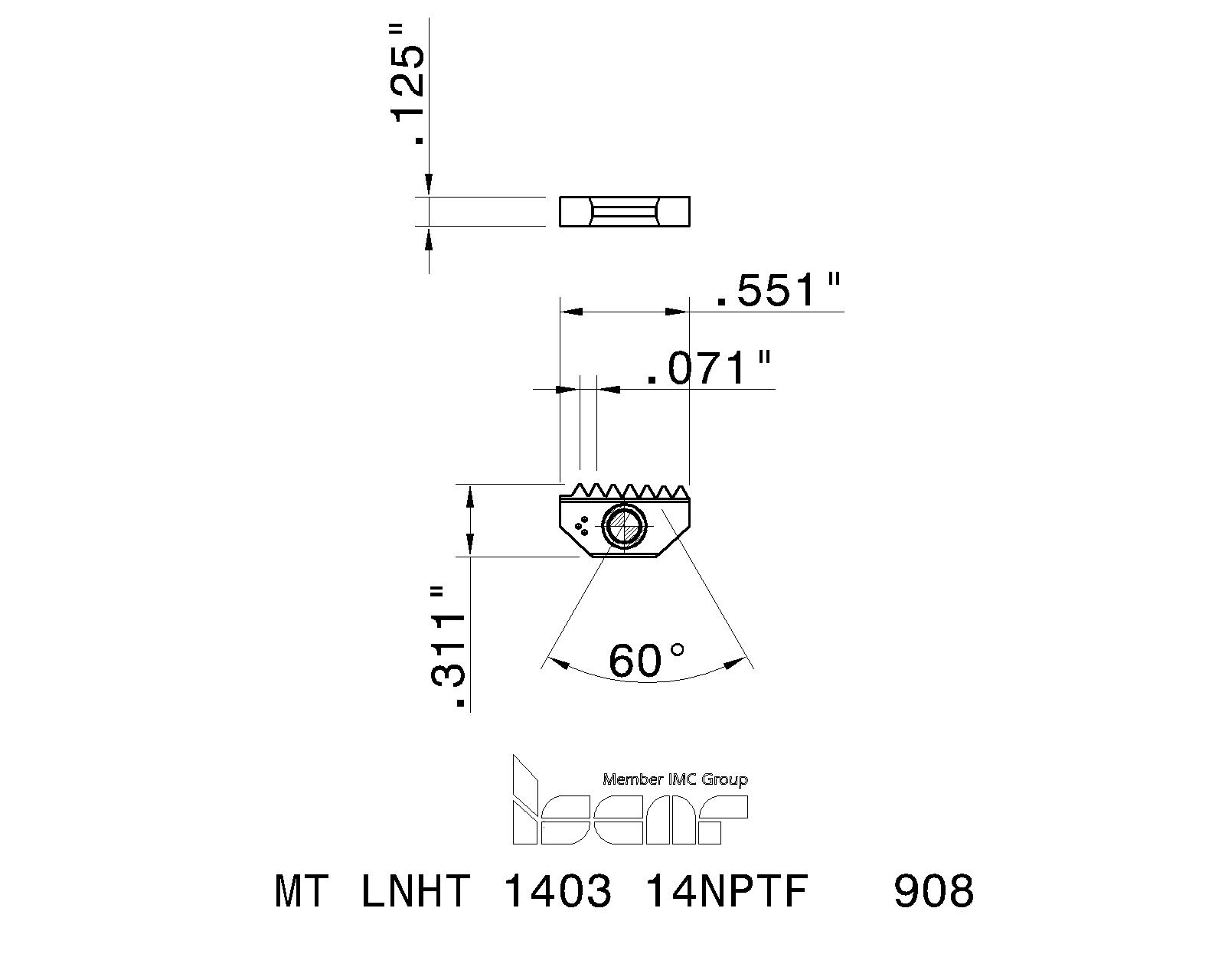 ISCAR Cutting Tools - Metal Working Tools - MT LNHT-NPTF : 3320028 - MT ...