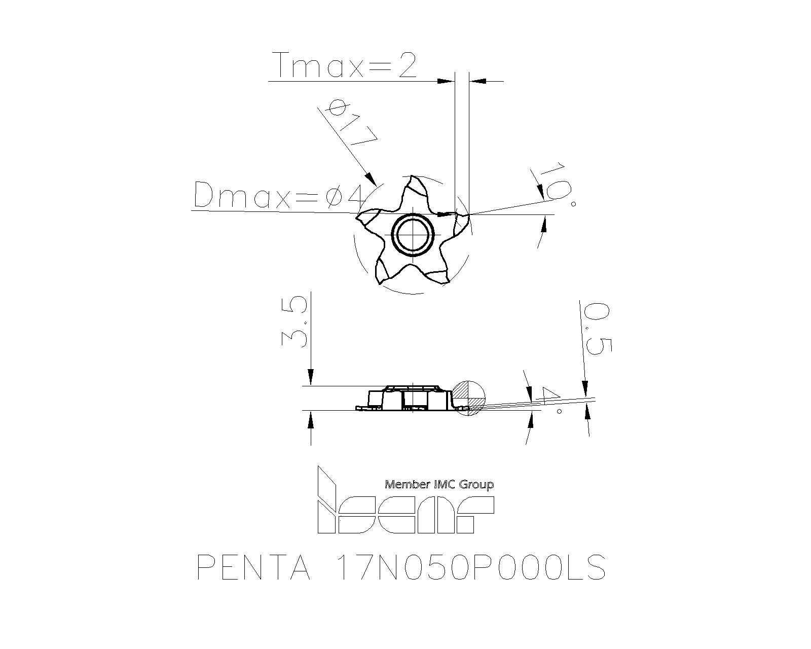 ISCAR Cutting Tools - Metal Working Tools - PENTA 17-P-RS/LS : 3337190 ...