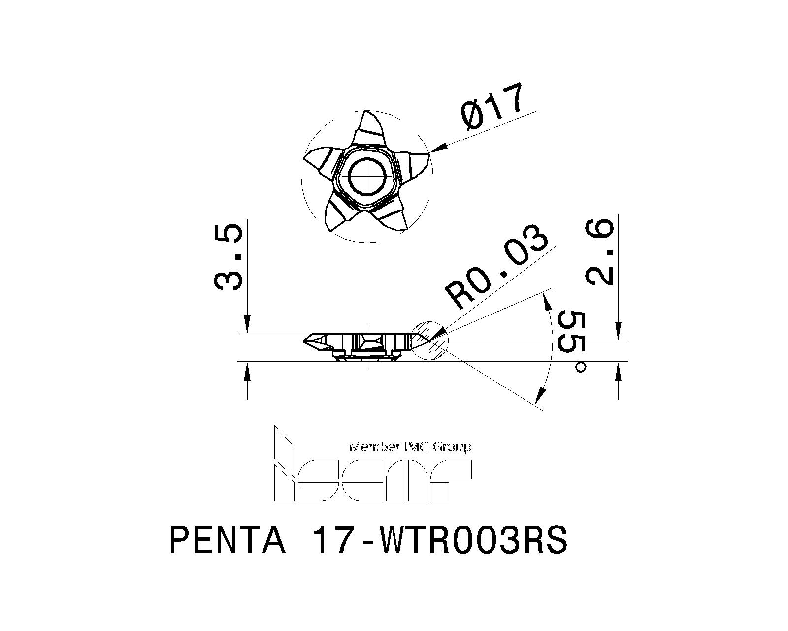 ISCAR Cutting Tools - Metal Working Tools - PENTA 17-WT-RS/LS : 3346826 ...