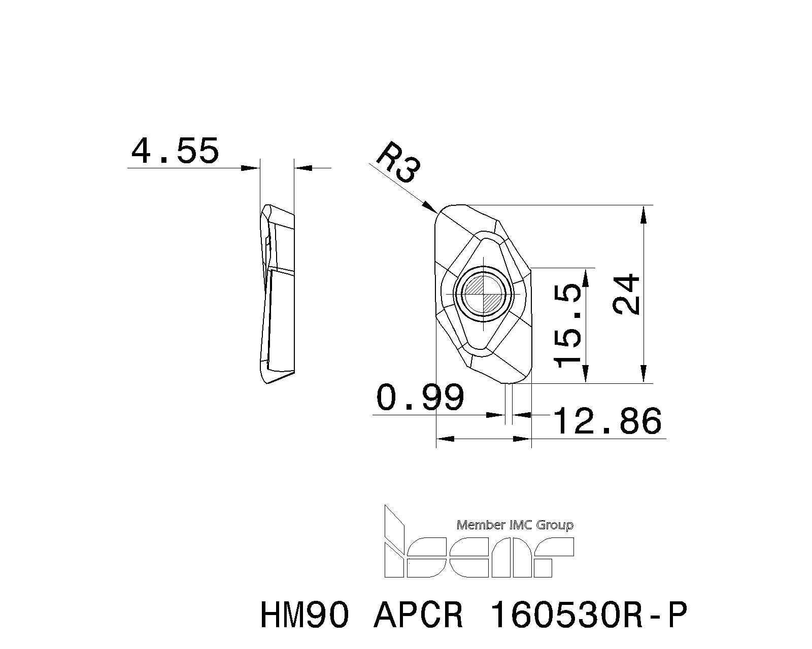 ISCAR Cutting Tools - Metal Working Tools - HM90 APCR 1605..R-P ...