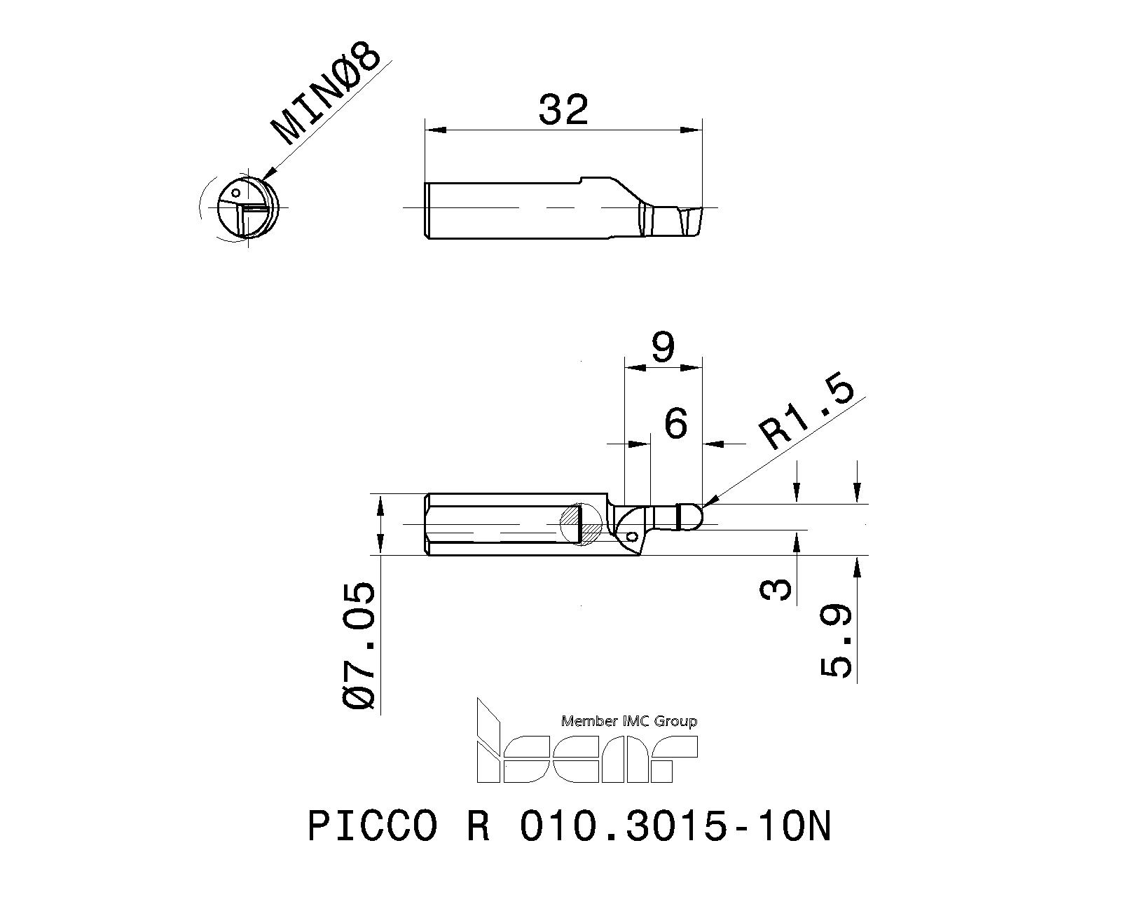 ISCAR Cutting Tools - Metal Working Tools - PICCO-010-N (Full Radius ...