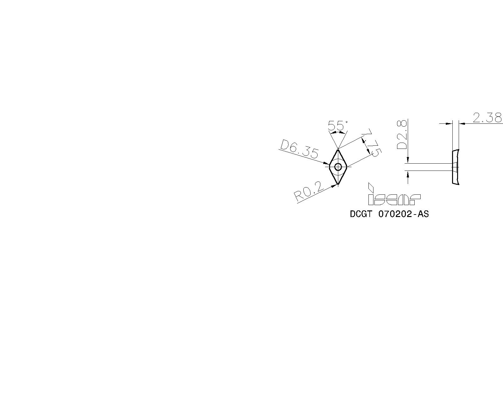 ISCAR Cutting Tools - Metal Working Tools - DCGT-AS : 3414040 - DCGT ...