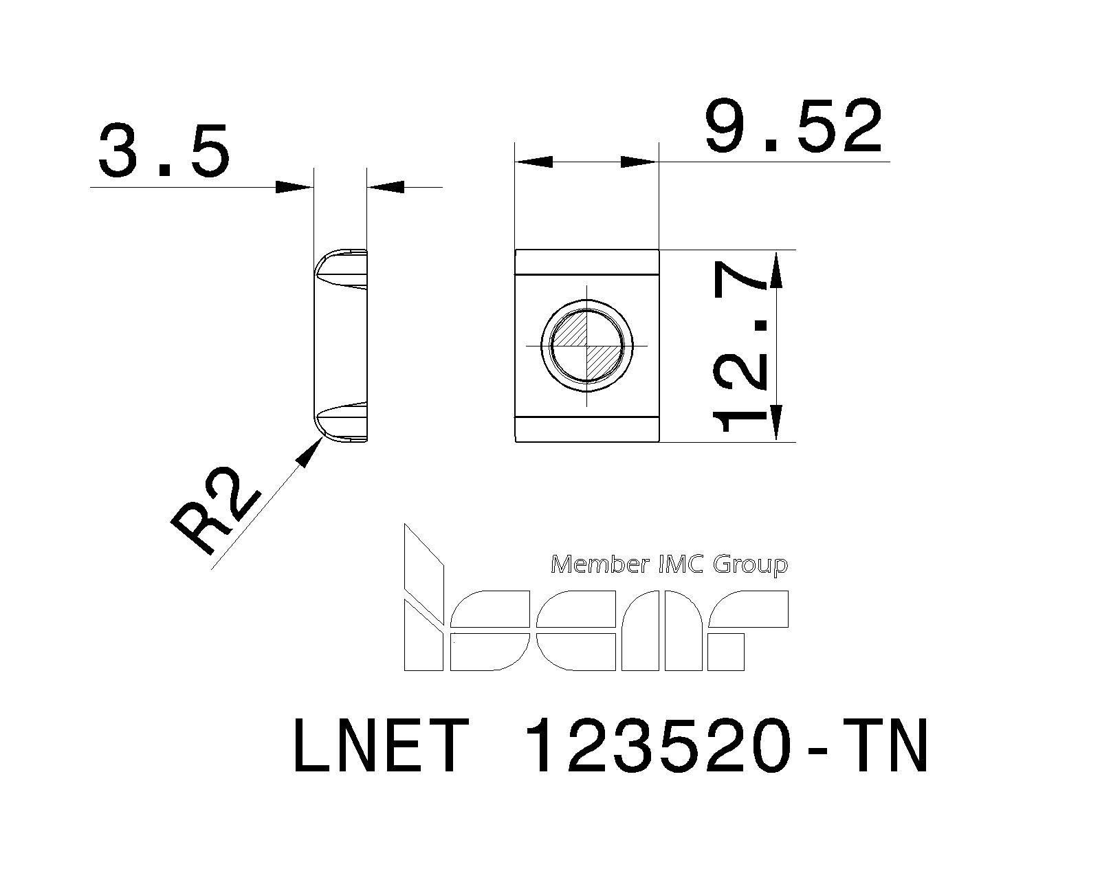 ISCAR Cutting Tools - Metal Working Tools - LNET 12-TN : 3438791 - LNET 123520-TN