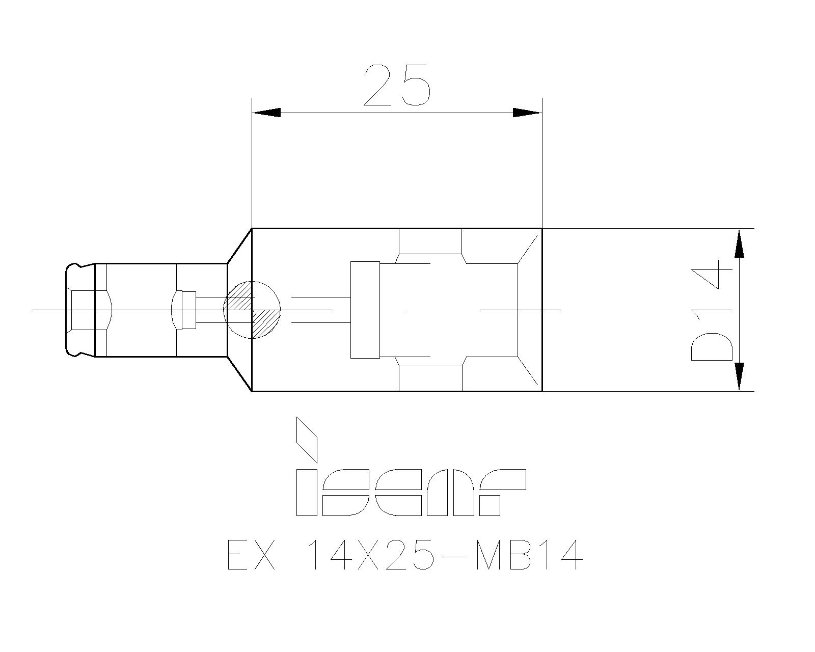 ISCAR Cutting Tools - Metal Working Tools - EX-MB : 4559453 - EX 14X25-MB14