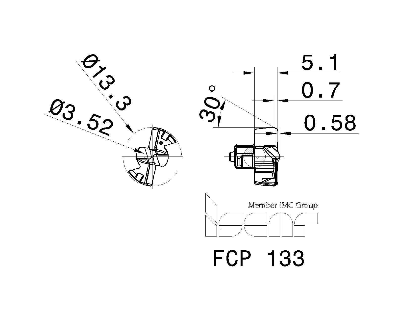 ISCAR Cutting Tools - Metal Working Tools - FCP : 5500854 - FCP 133