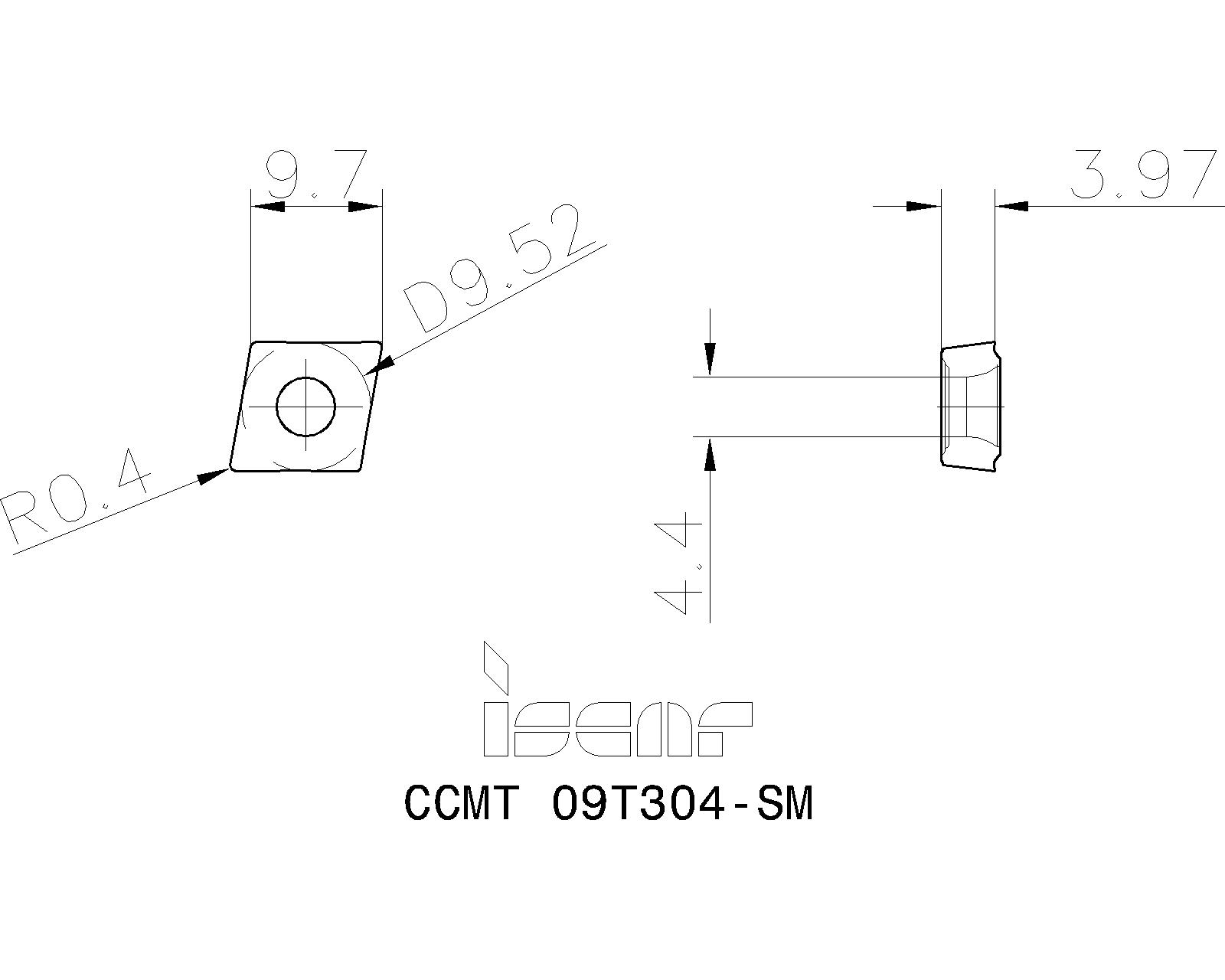 ISCAR Cutting Tools - Metal Working Tools - CCMT/CCGT-SM : 5504773 - CCMT 09T304-SM