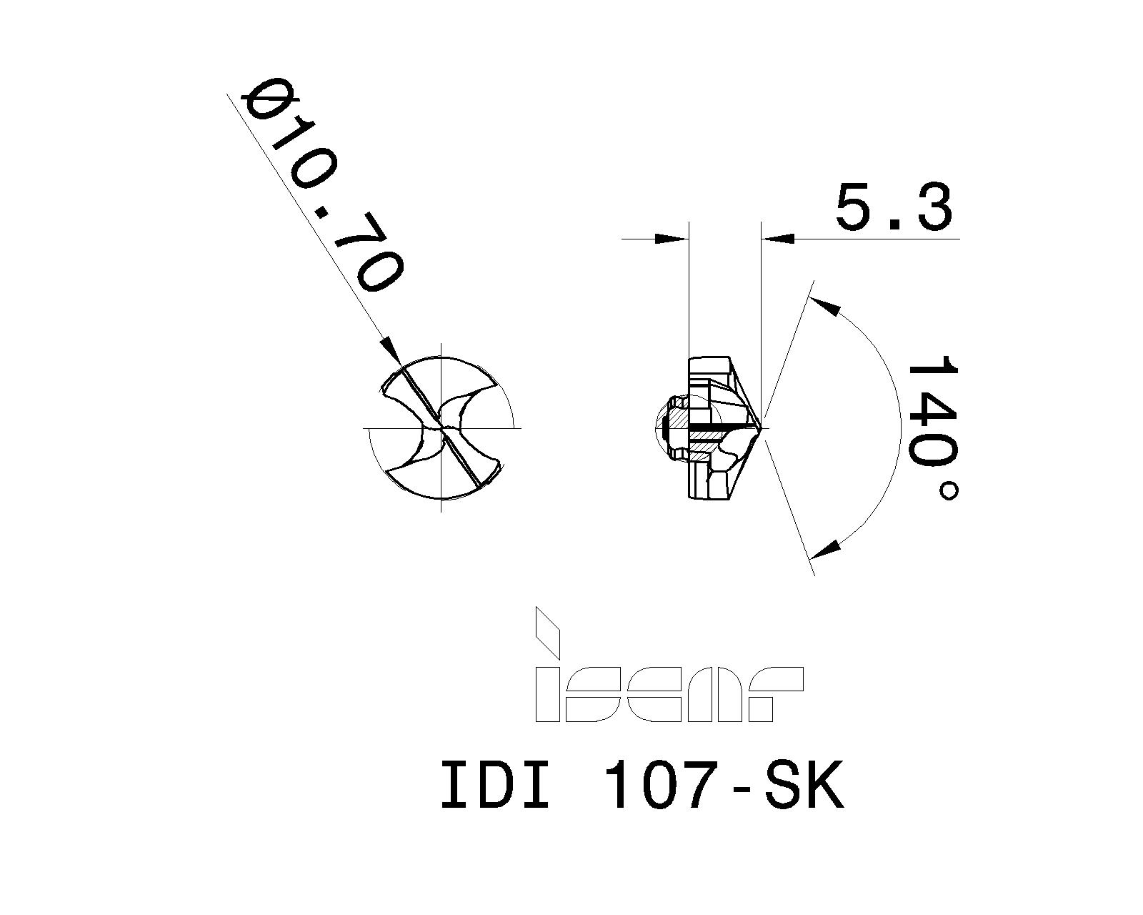 ISCAR Cutting Tools - Metal Working Tools - IDI-SK : 5505189 - IDI 107-SK ISCAR Cutting Tools - Metal Working Tools - IDI-SK : 5505189 - IDI 107-SK