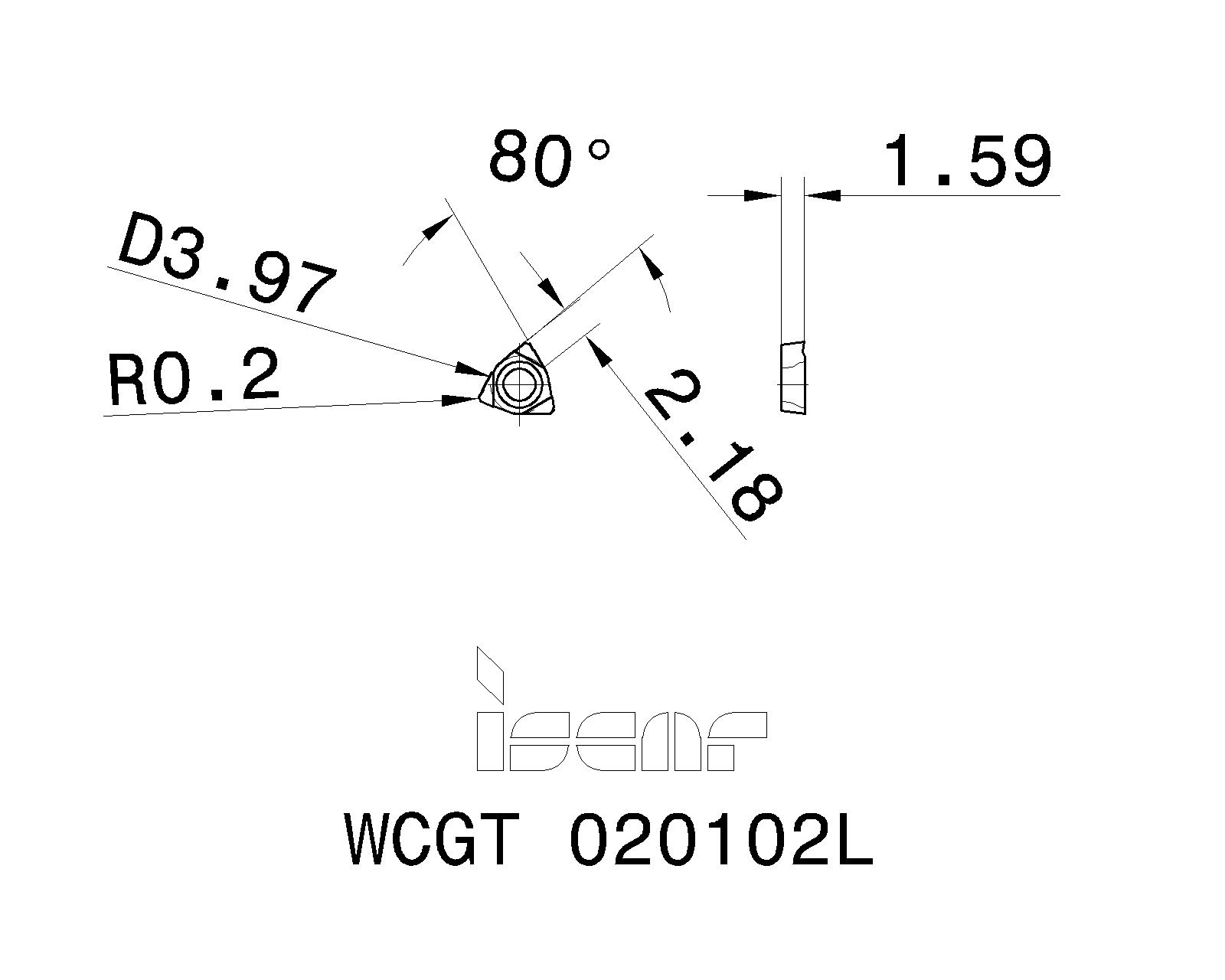ISCAR Cutting Tools - Metal Working Tools - WCGT : 5505577 - WCGT 020102L
