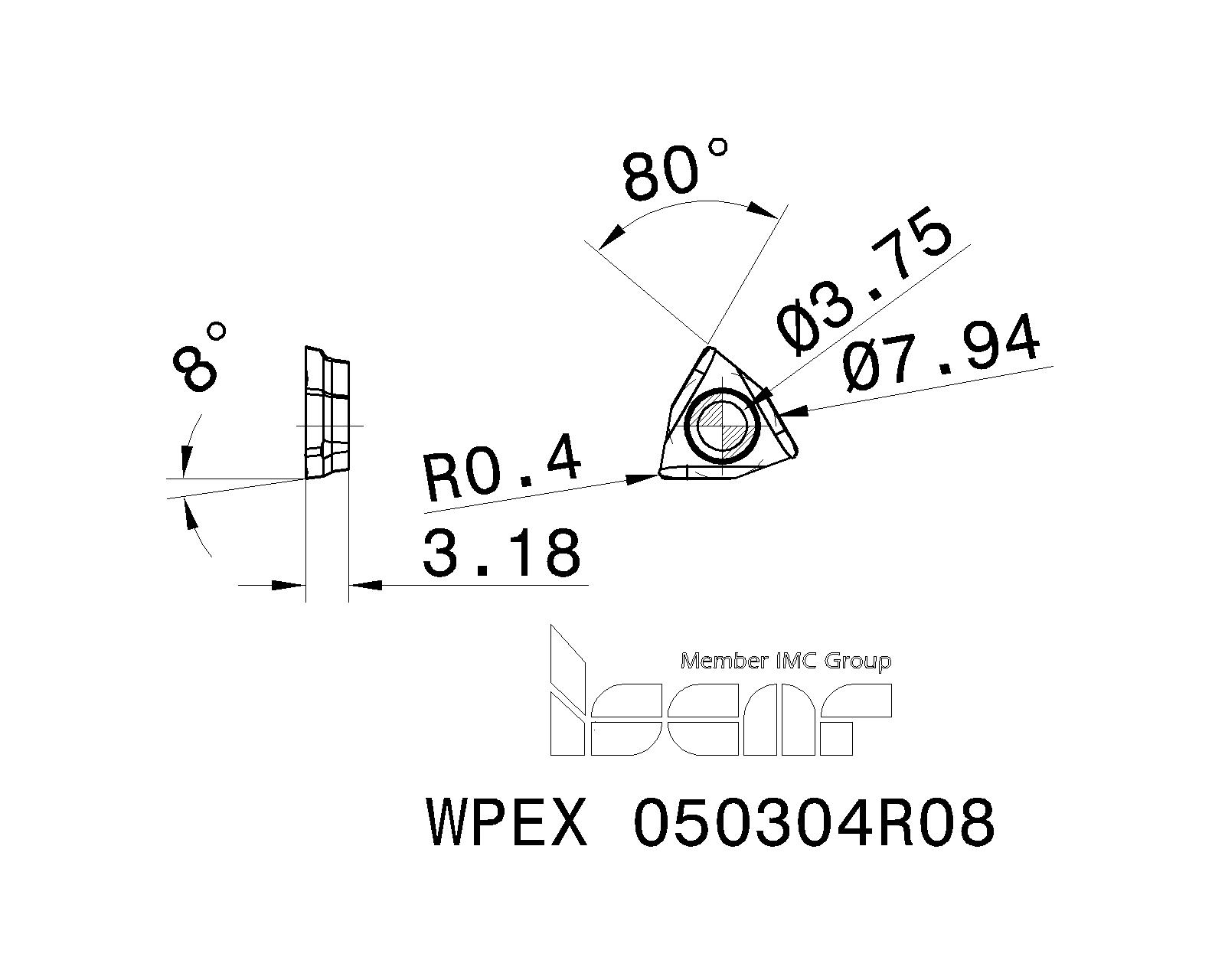 ISCAR Cutting Tools - Metal Working Tools - WPEX : 5505939 - WPEX 050304R08