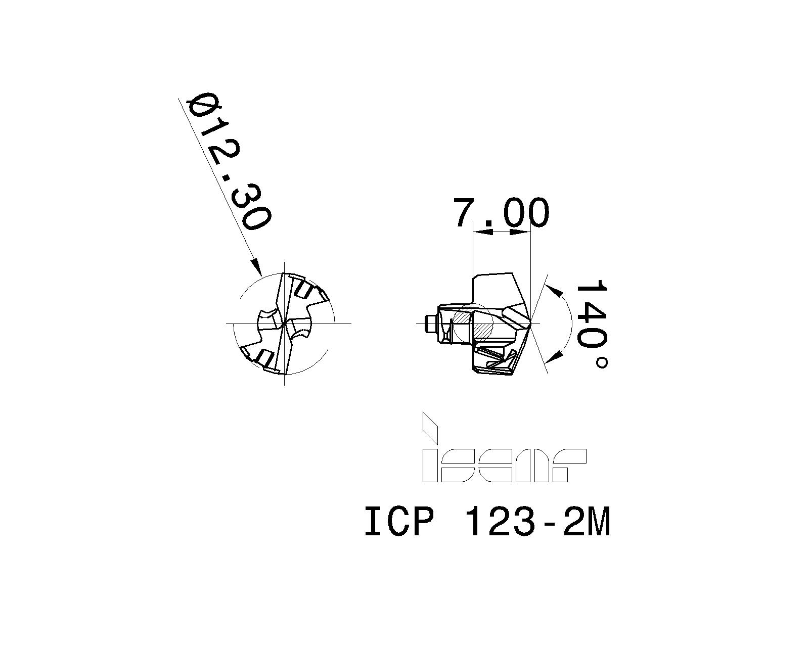 ISCAR Cutting Tools - Metal Working Tools - ICP-2M : 5509584 - ICP 123-2M