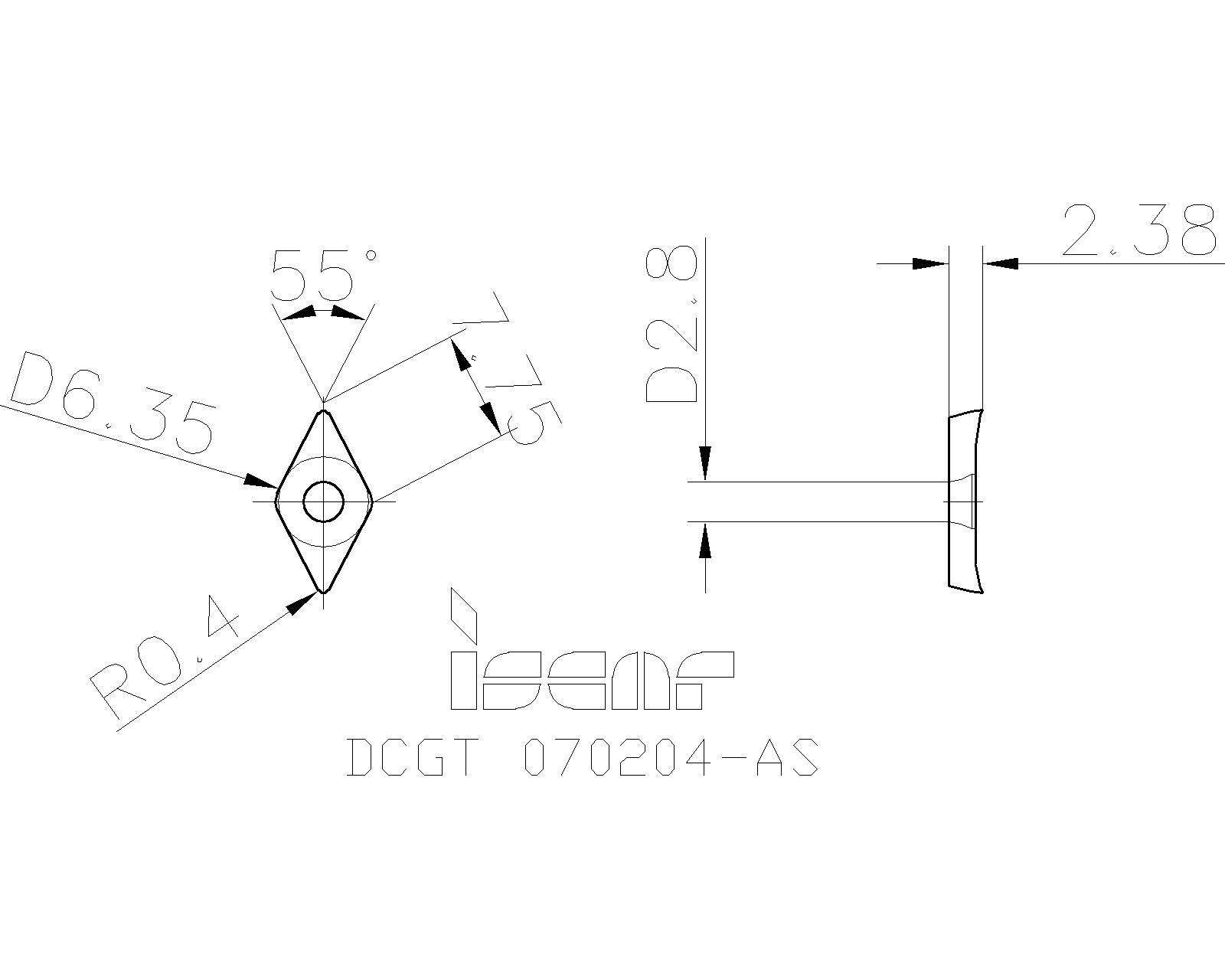 ISCAR Cutting Tools - Metal Working Tools - DCGT-AS : 5540009 - DCGT ...