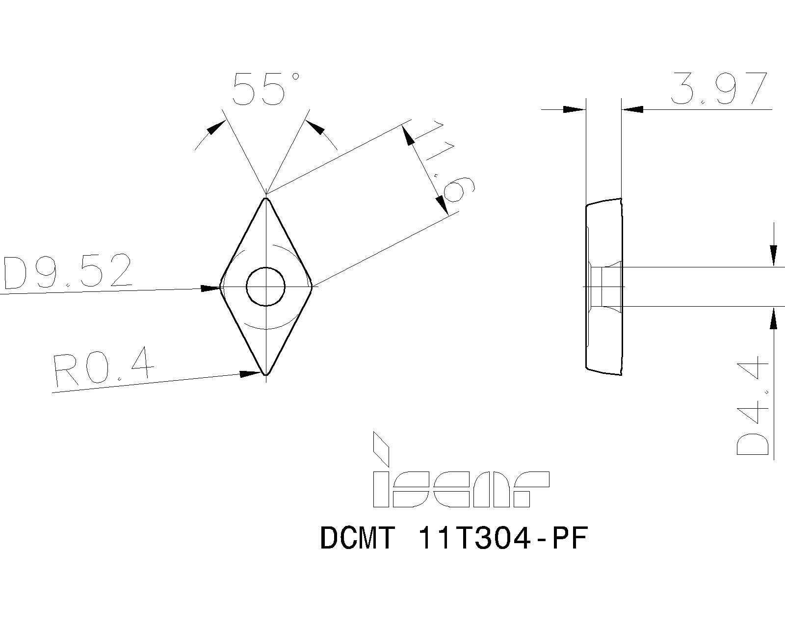 ISCAR Cutting Tools - Metal Working Tools - DCMT/DCGT-PF : 5566955 ...