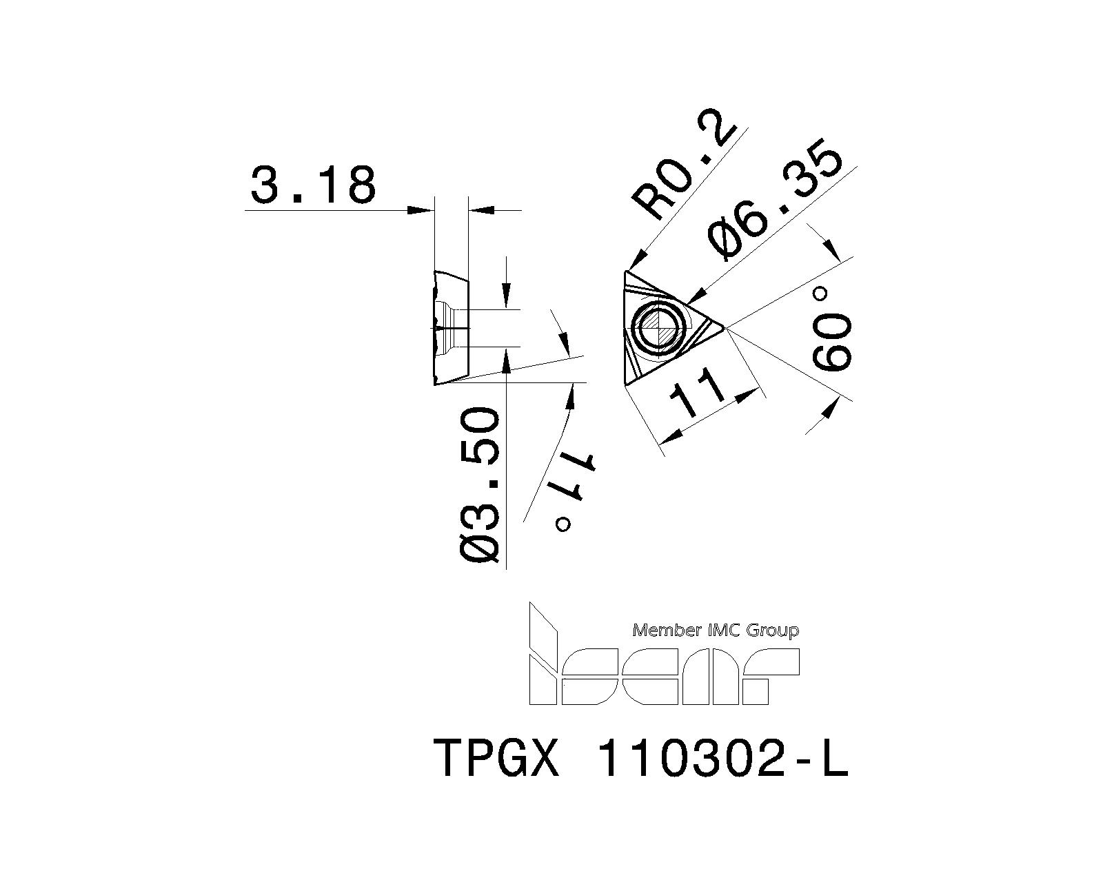 ISCAR Cutting Tools - Metal Working Tools - TPGX : 5591589 - TPGX 110302-L