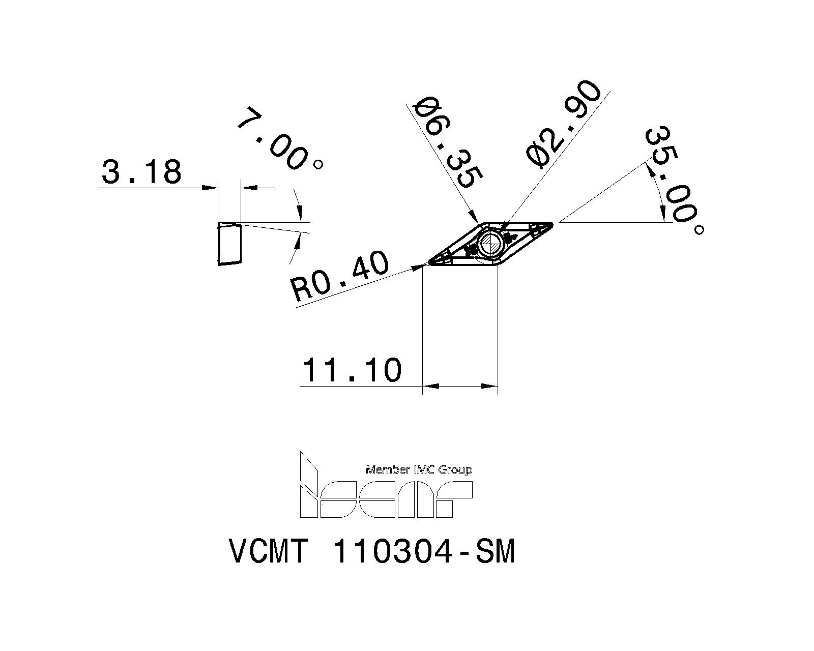 ISCAR Cutting Tools - Metal Working Tools - VCMT-SM : 5599761 - VCMT ...