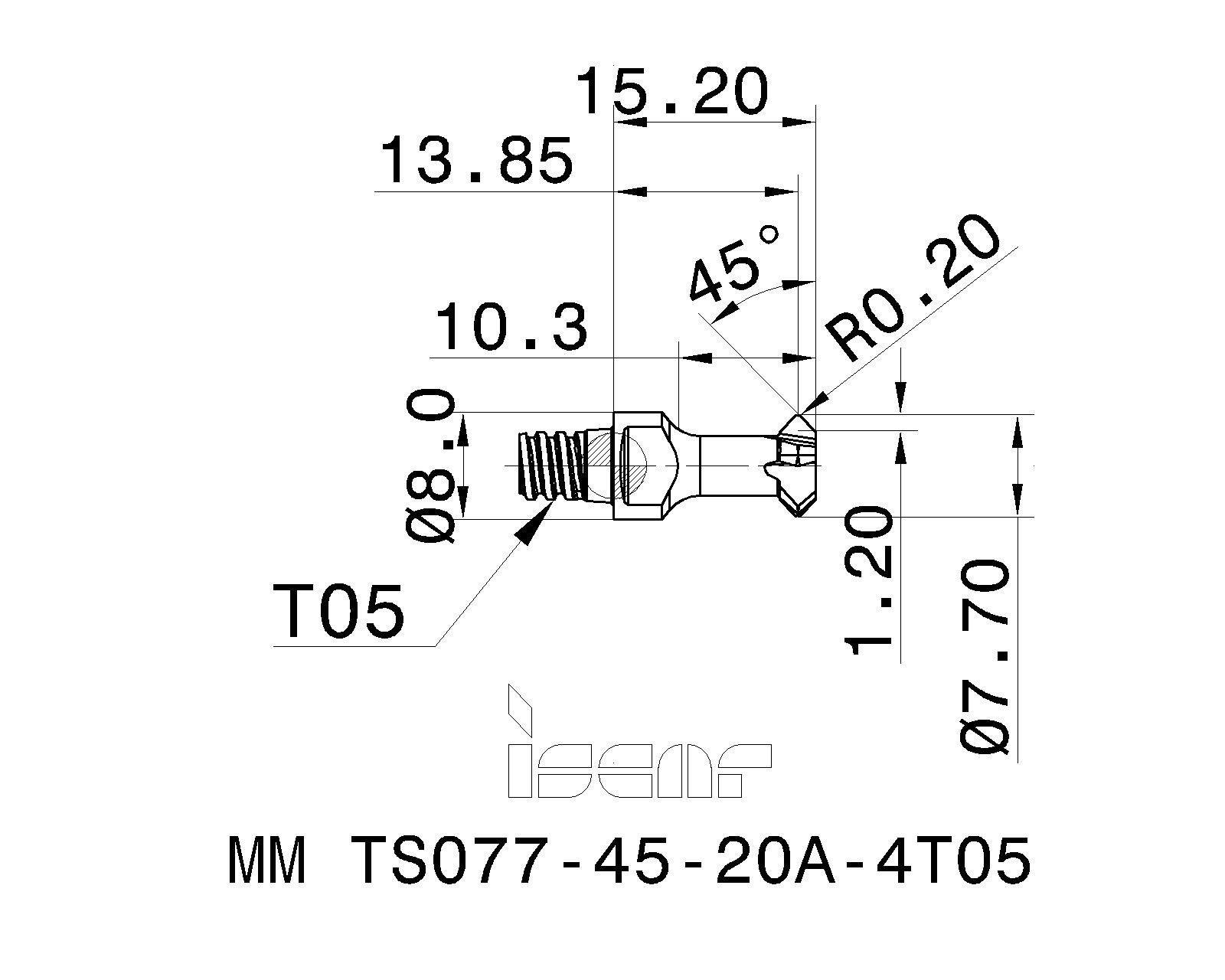 ISCAR Cutting Tools - Metal Working Tools - MM TS-45 : 5607345 - MM ...