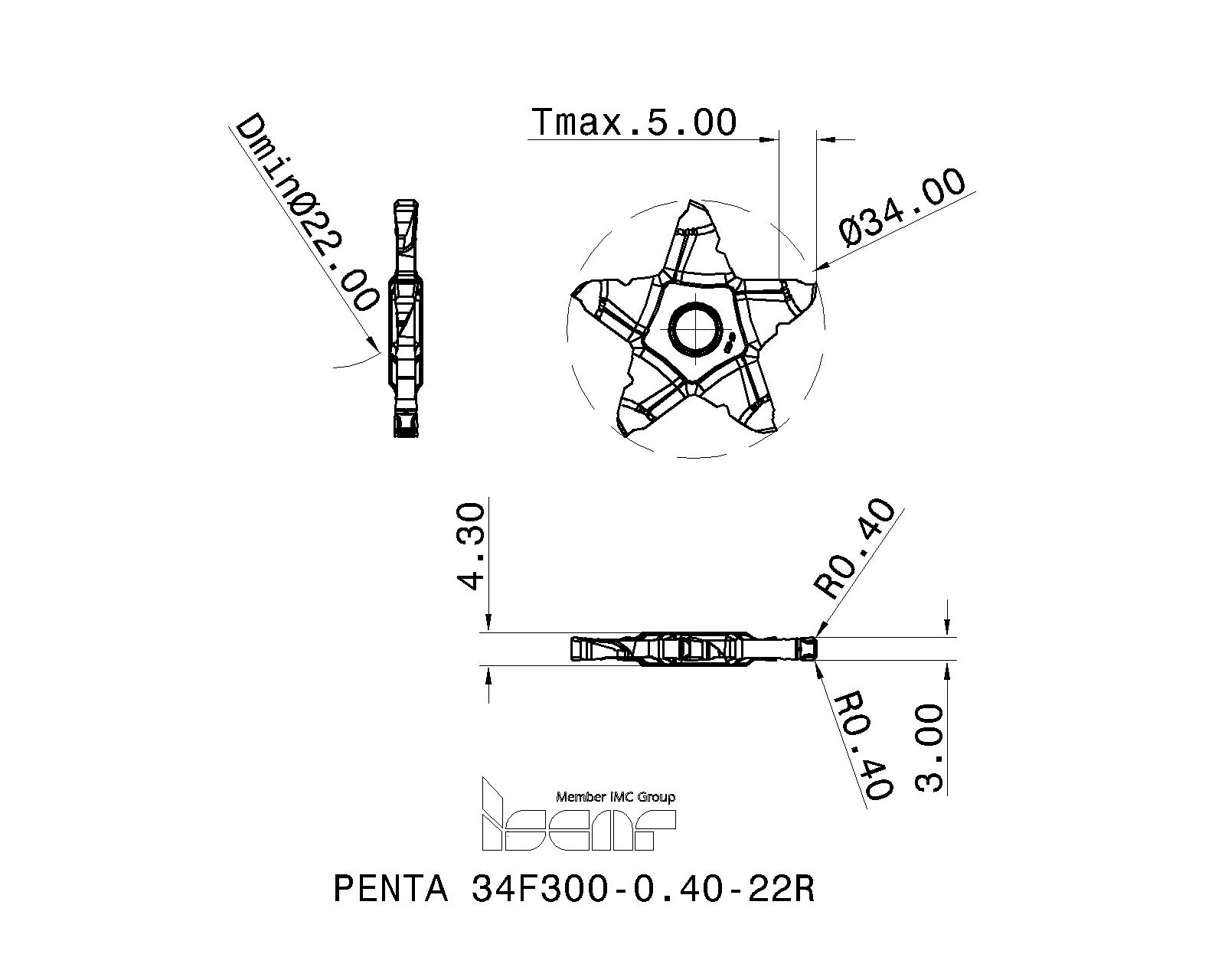 ISCAR Cutting Tools - Metal Working Tools - PENTA 34F-R/L : 6003660 ...