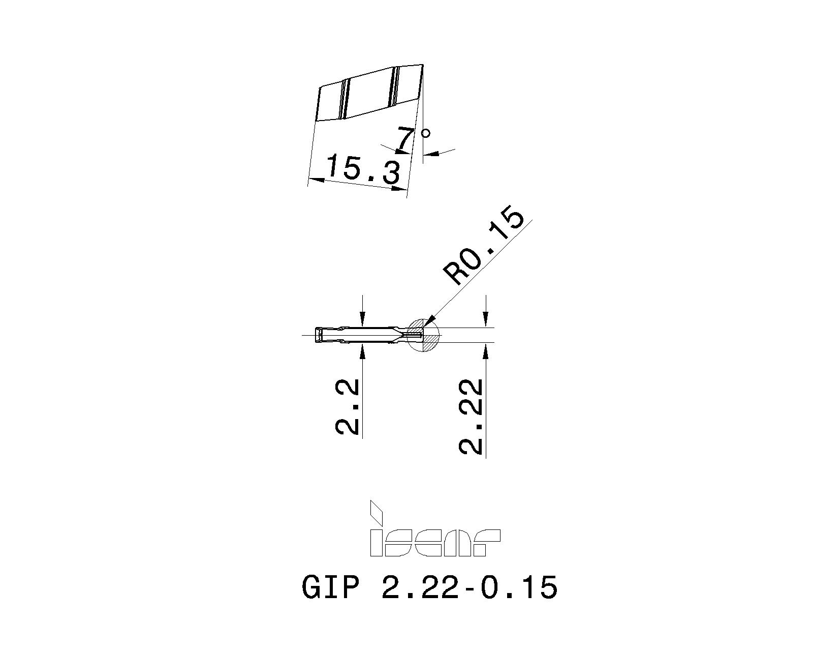 ISCAR Cutting Tools - Metal Working Tools - GIP : 6400562 - GIP 2.22-0.15