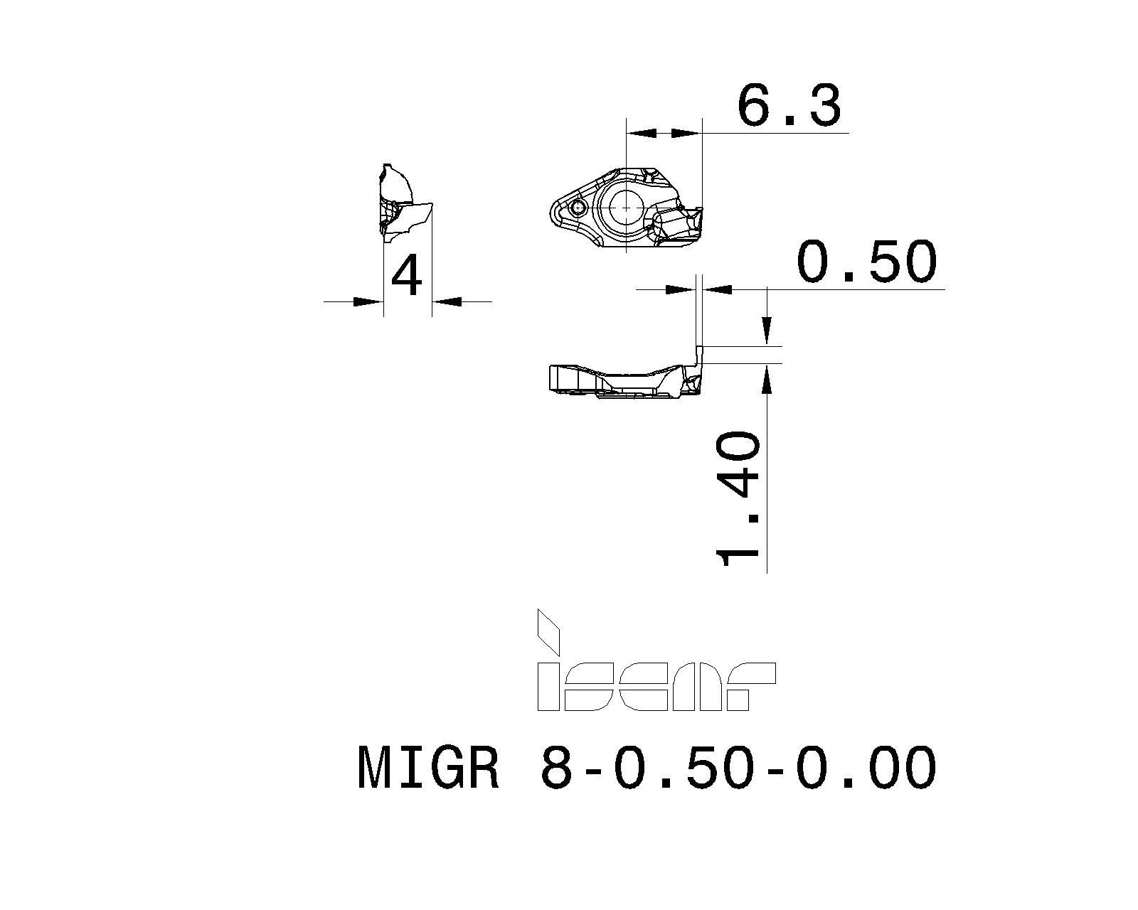 ISCAR Cutting Tools - Metal Working Tools - MIGR 8 : 6405190 - MIGR 8-0 ...