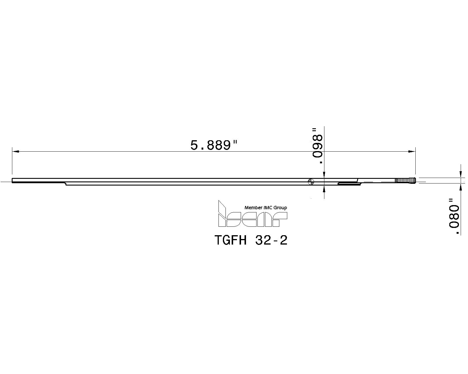 ISCAR Cutting Tools - Metal Working Tools - TGFH/R/L : 2301861 - TGFH 32-2
