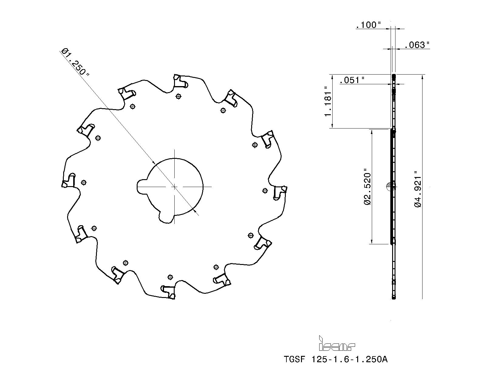 ISCAR Cutting Tools - Metal Working Tools - TGSF : 2302617 - TGSF 125-1 ...