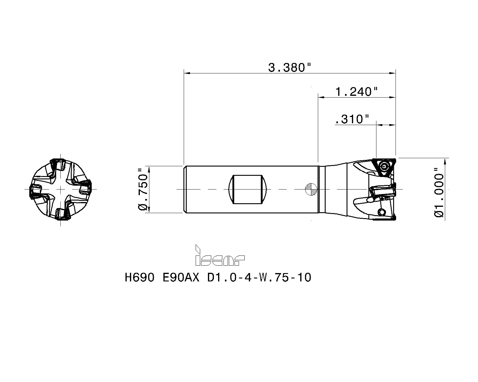 ISCAR Cutting Tools - Metal Working Tools - H690 E90AX-10 : 3181258 ...