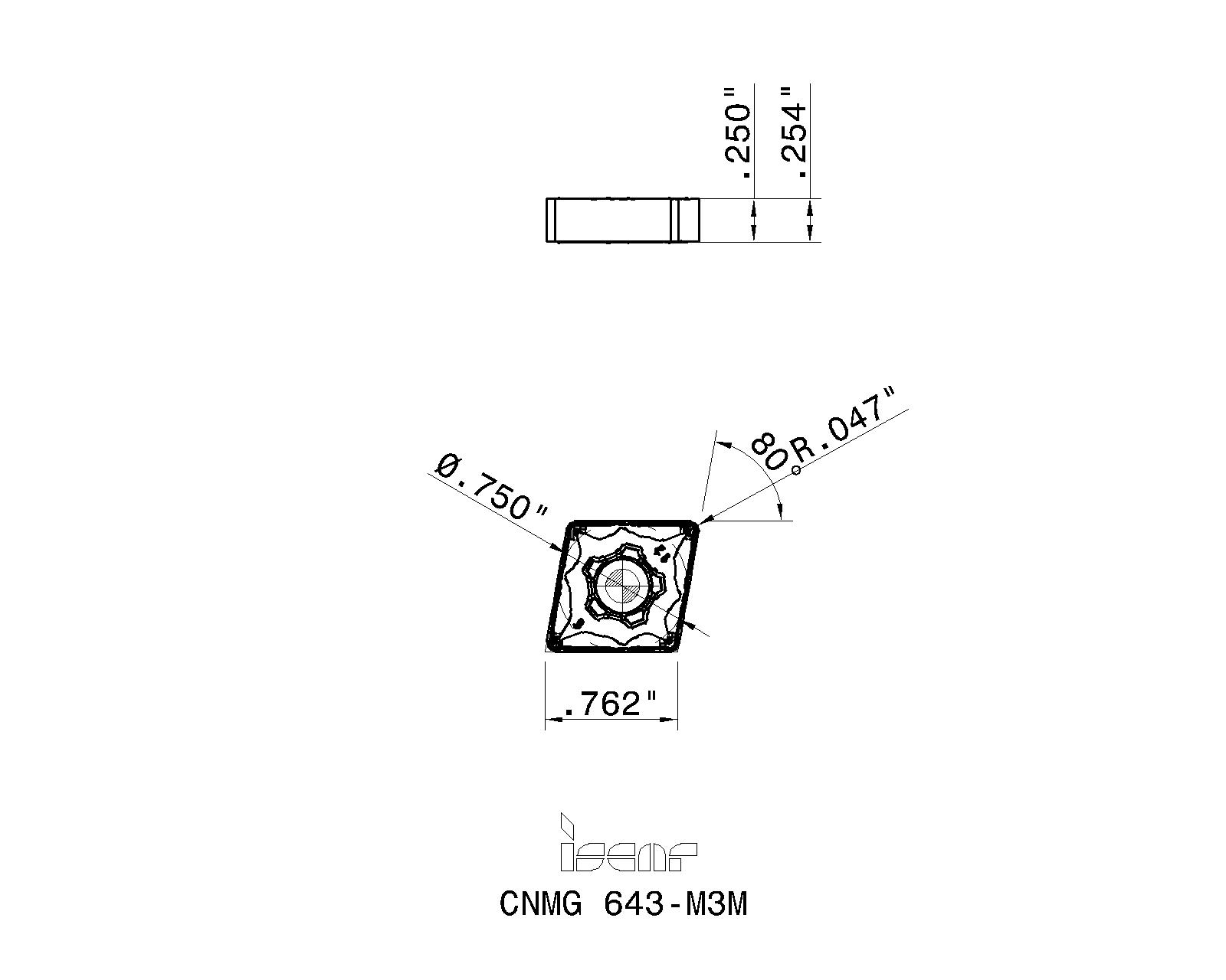 ISCAR Cutting Tools - Metal Working Tools - CNMG-M3M : 3328095 - CNMG 643-M3M