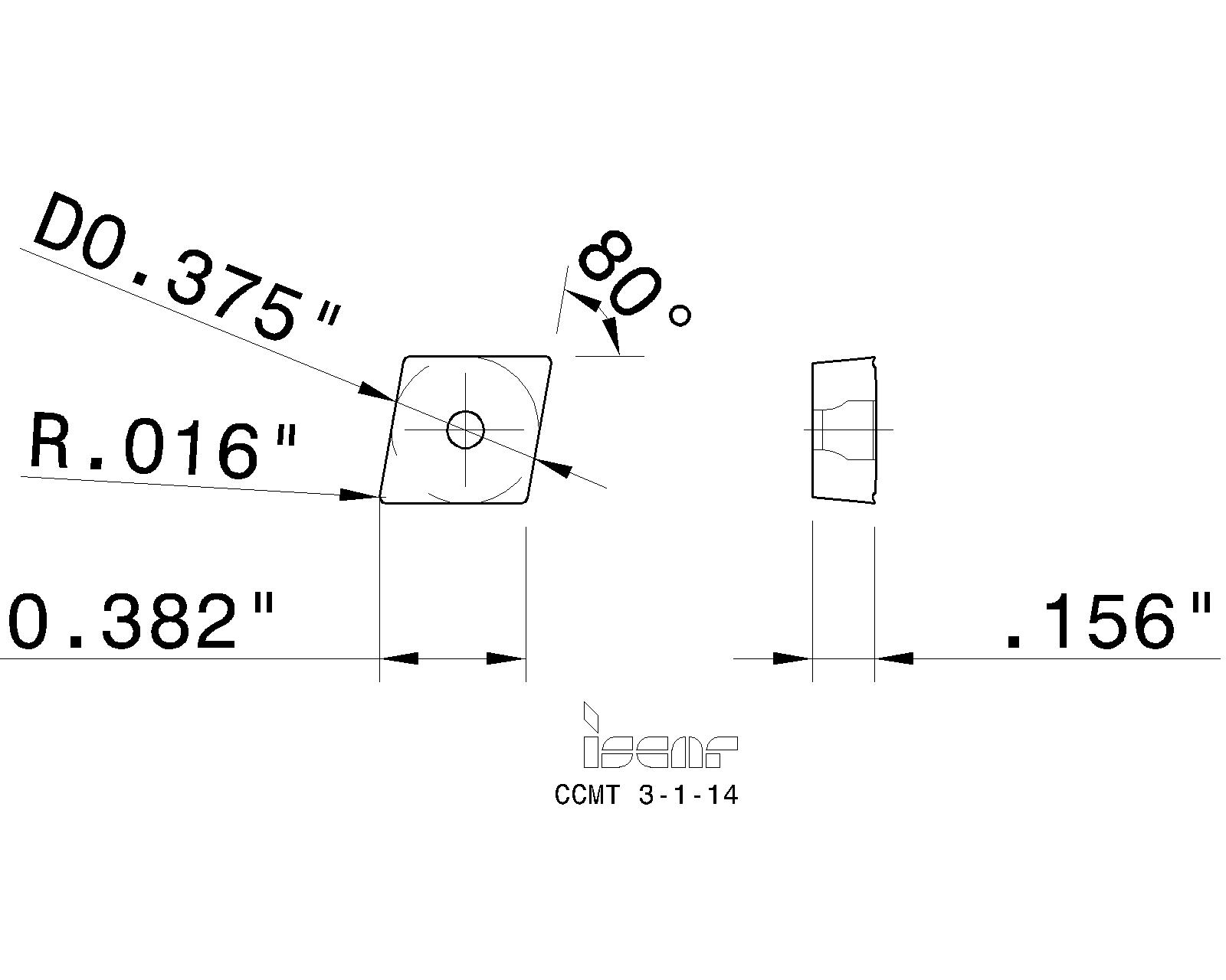 ISCAR Cutting Tools - Metal Working Tools - CCMT-14 : 5550216 - CCMT 3-1-14
