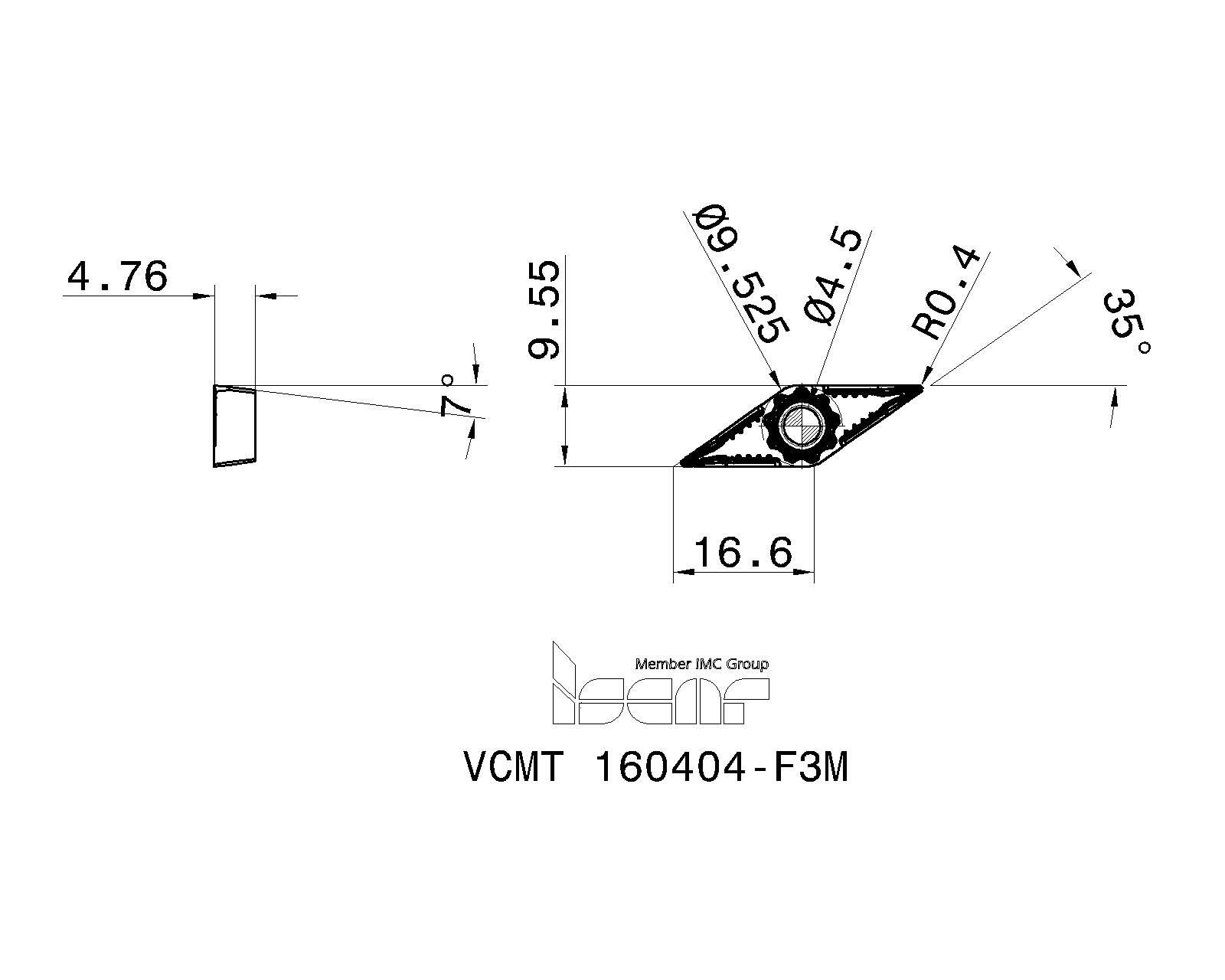 ISCAR Cutting Tools - Metal Working Tools - VCMT-F3M : 5568808 - VCMT ...
