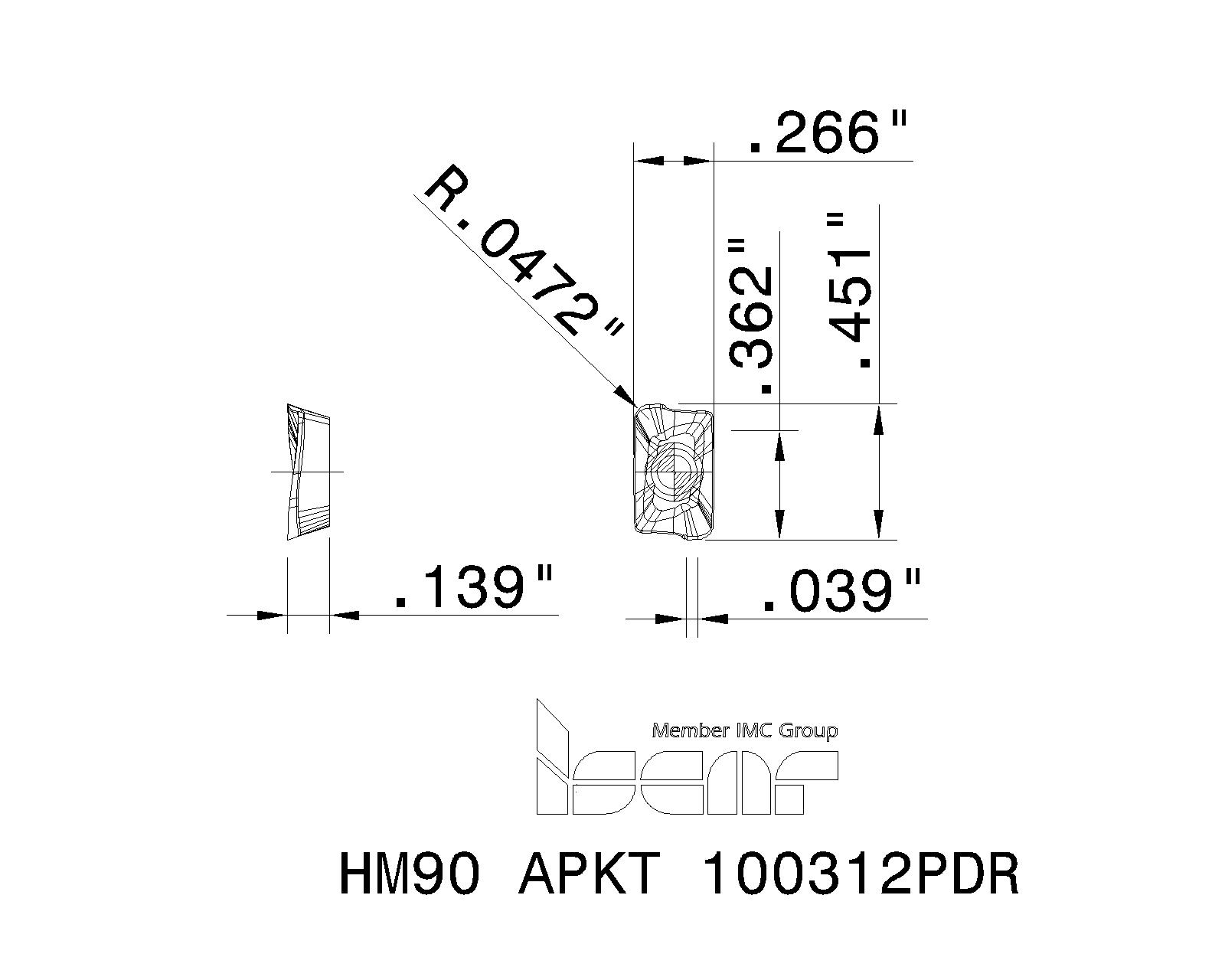 ISCAR Cutting Tools - Metal Working Tools - HM90 APKT 1003 : 5603491 ...