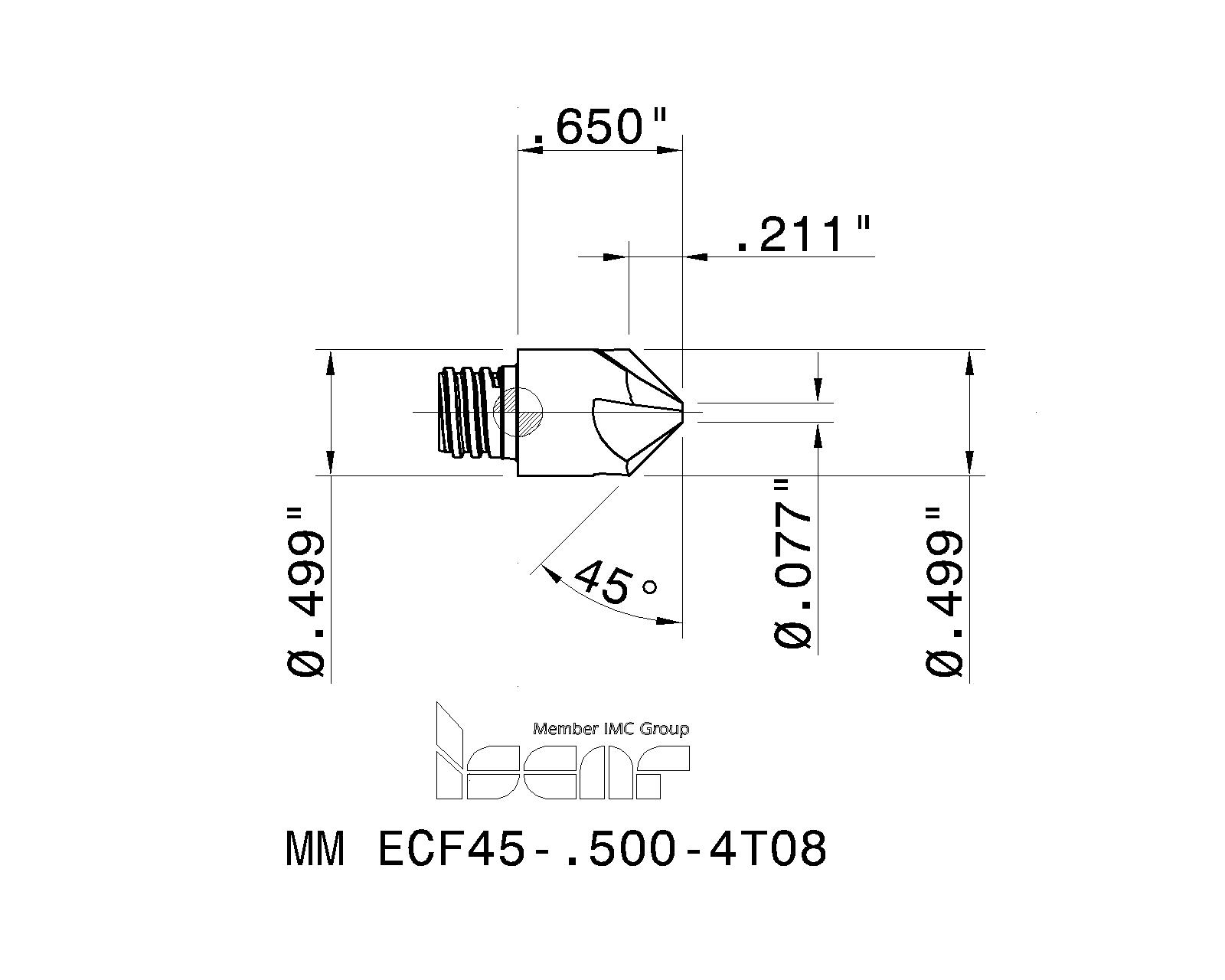 ISCAR Cutting Tools - Metal Working Tools - MM ECF : 5621388 - MM ECF45 ...