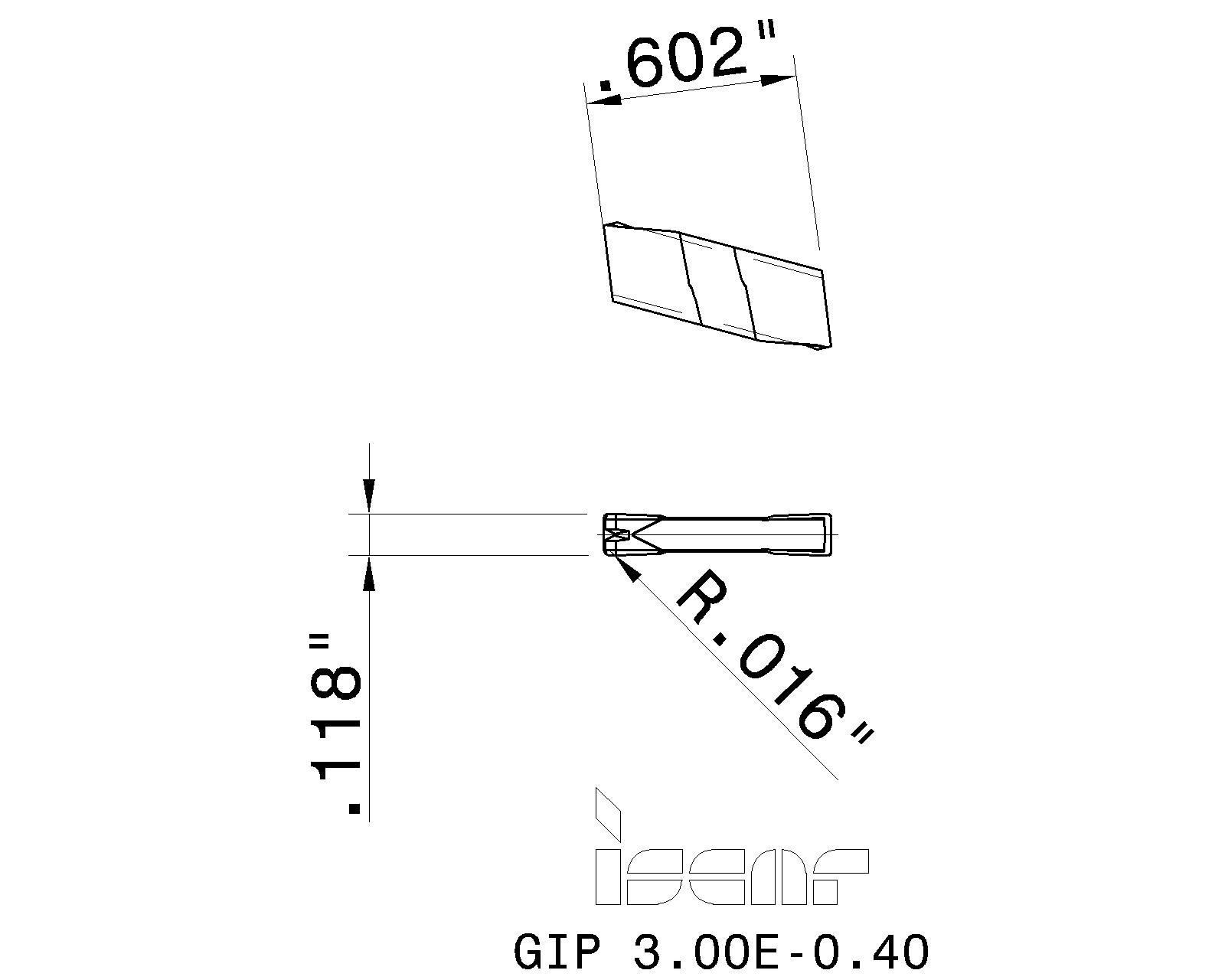 ISCAR Cutting Tools - Metal Working Tools - GIP-E : 6405056 - GIP 3.00E ...